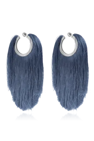 Alaïa Round Tasseled Earrings - Blue