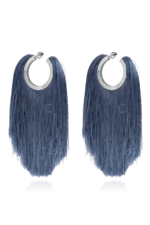 Alaïa Round Tasseled Earrings - Blue