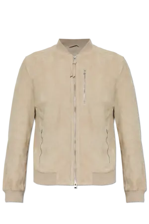 ALLSAINTS Kemble Suede Bomber Jacket - Beige