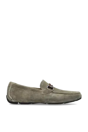 FERRAGAMO Front Suede Loafers - Grey