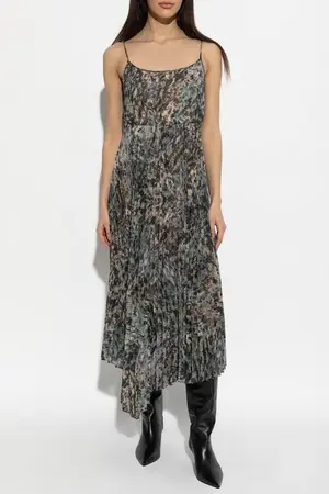 ALLSAINTS Anni Abstract-print Pleated Midi Dress - Multicolour