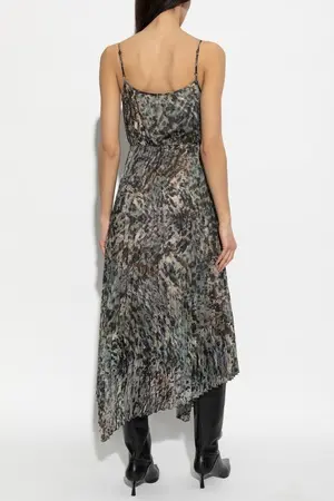 ALLSAINTS Anni Abstract-print Pleated Midi Dress - Multicolour