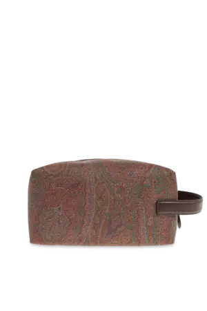 Etro Embroidered Logo Cosmetic Bag - Brown