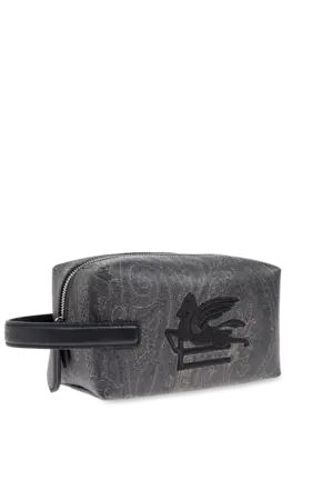 Etro Embroidered Logo Cosmetic Bag - Black