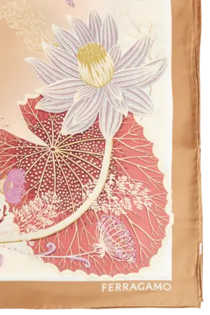 FERRAGAMO Silk Scarf - Beige