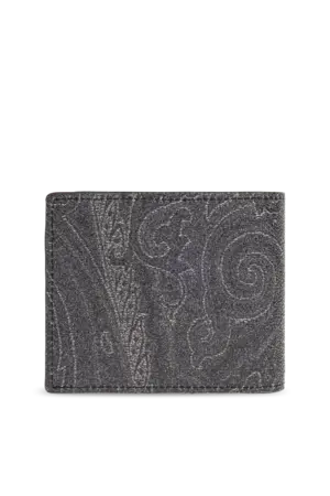 Etro Wallet With Embroidered Logo - Grey