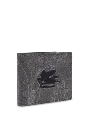 Etro Wallet With Embroidered Logo - Grey