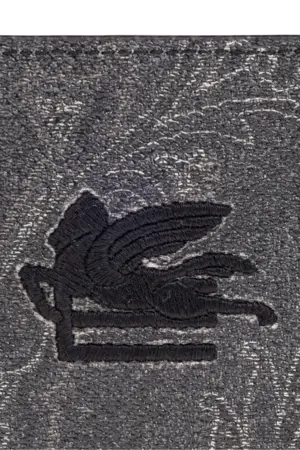 Etro Wallet With Embroidered Logo - Grey