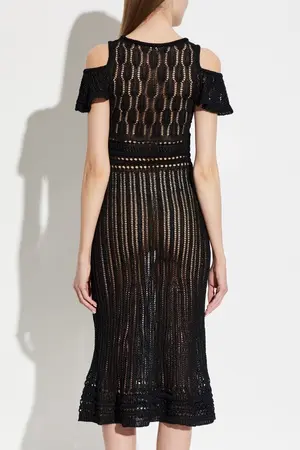JW Anderson Decorative Weave Turtleneck Midi Dress