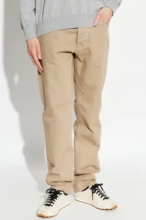 Stone Island Jeans With Logo Patch - Brown