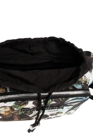 Dsquared2 Belt Bag With Tropical Print And Logo - Multicolour