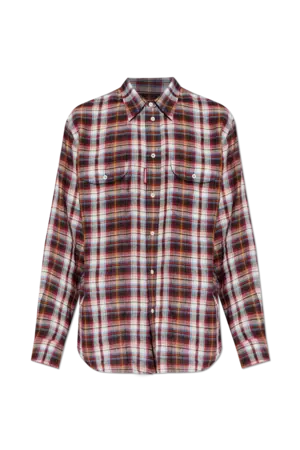 Dsquared2 Linen Shirt With Pockets - Multicolour