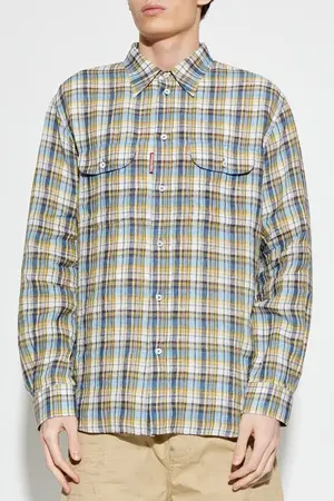 Dsquared2 Linen Shirt With Pockets - Multicolour