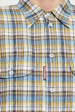 Dsquared2 Linen Shirt With Pockets - Multicolour