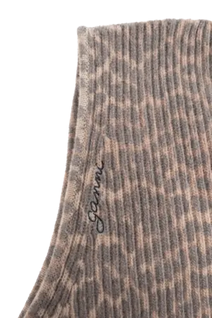 GANNI Balaclava With Logo - Beige