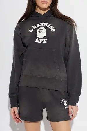 A BATHING APE Hooded Sweatshirt With Logo - Grey