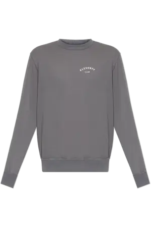 Eleventy Logo Print Sweatshirt - Grey