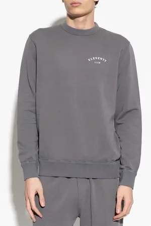 Eleventy Logo Print Sweatshirt - Grey
