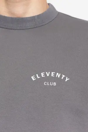Eleventy Logo Print Sweatshirt - Grey