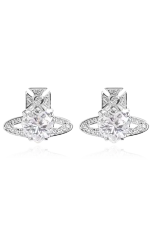 VIVIENNE WESTWOOD Earrings With Shimmering Crystals - Silver