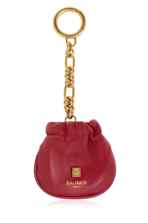Balmain Leather Keychain - Red