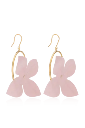 Marni Floral Motif Hoop Earrings - Pink