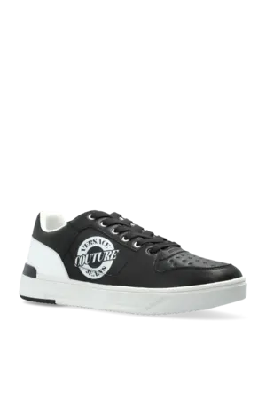 Versace Logo Low-top Sneakers - Black