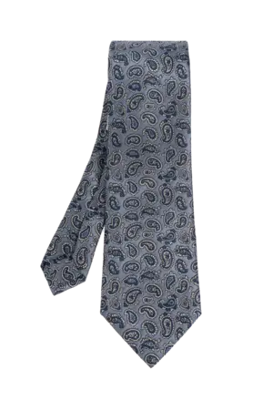 Etro Paisley Silk Neck Tie - Blue
