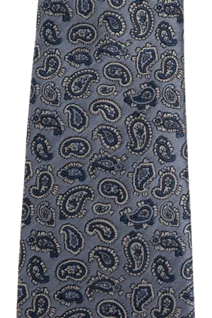 Etro Paisley Silk Neck Tie - Blue