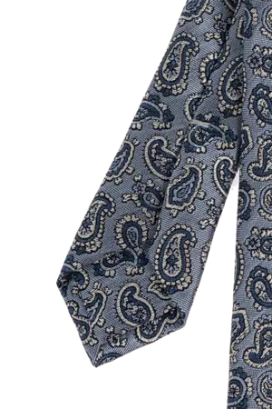 Etro Paisley Silk Neck Tie - Blue