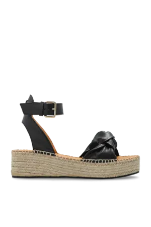 ODISSI Leather Platform Sandals - Black