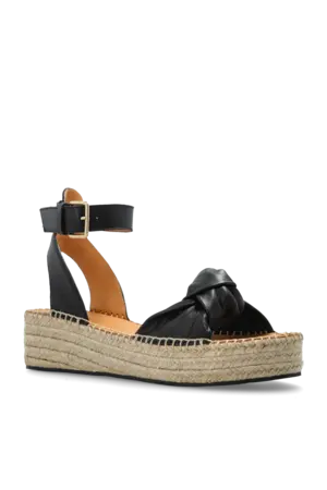 ODISSI Leather Platform Sandals - Black