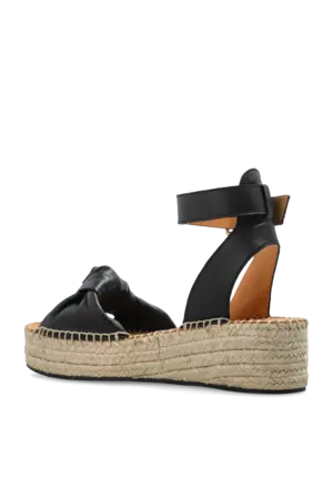 ODISSI Leather Platform Sandals - Black