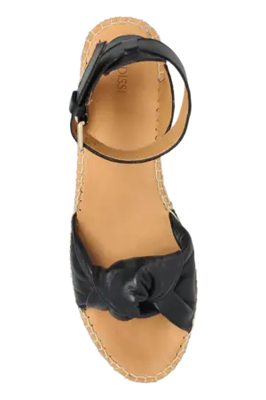 ODISSI Leather Platform Sandals - Black