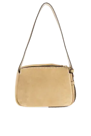 Tory Burch Suede Shoulder Bag - Beige