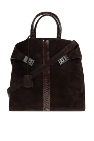 FERRAGAMO Suede 'hug' Top Handle Bag
