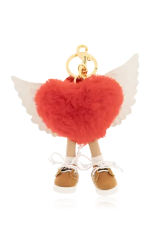 Moschino Keychain With A Heart Motif Pendant - Red