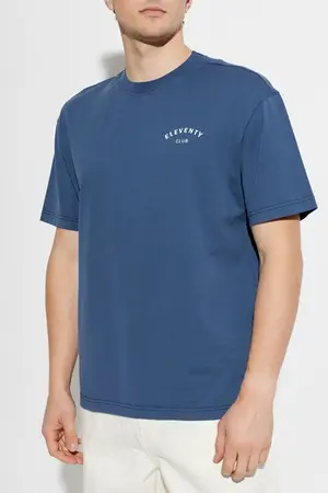 Eleventy T-shirt With Printed Logo - Blue