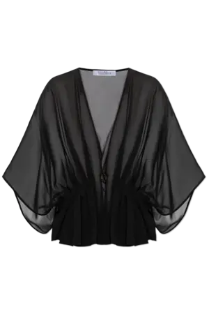 Max Mara Silk Ombrosa Top - Black