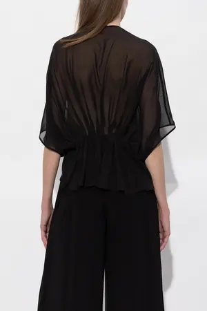 Max Mara Silk Ombrosa Top - Black