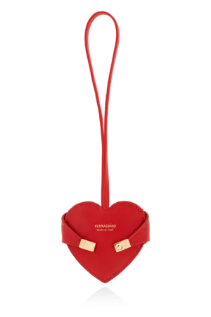 FERRAGAMO Leather Heart-shaped Pendant - Red