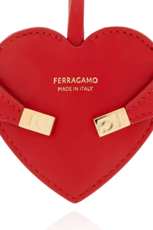 FERRAGAMO Leather Heart-shaped Pendant - Red