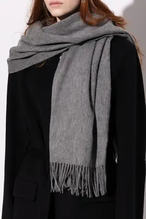 ANINE BING Wool Scarf - Grey