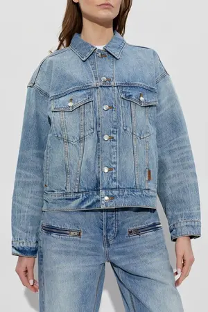 Alexander Wang Denim Jacket With Distressed Detail - Blue