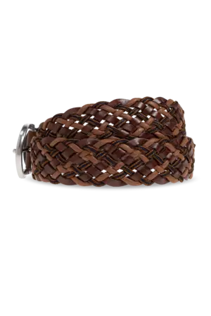Paul Smith Leather Belt With Decorative Weave