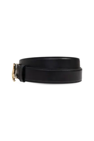 Chloé Leather Belt With Gold-tone Buckle - Black