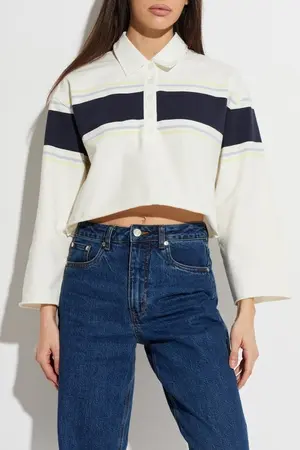 RE/DONE Short Loose-fit Polo - White