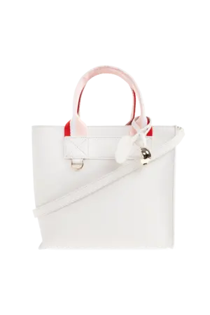 Furla Small Leather Handbag With Pastel Pink Handles Grey