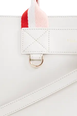 Furla Small Leather Handbag With Pastel Pink Handles - Grey