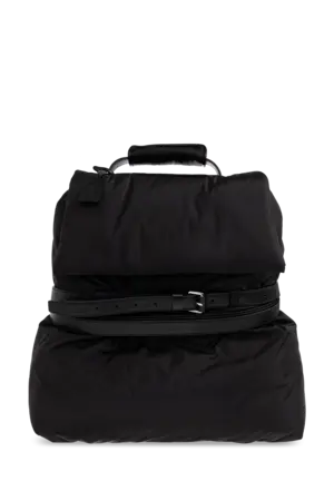 Moschino Backpack With Leather Strap - Black